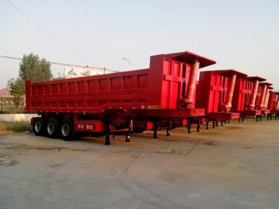 China Cerca traseira do reboque do caminhão basculante, semi reboque basculante para o transporte de areia de pedra à venda