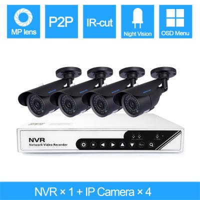 Cina Macchina fotografica nera di POE ONVIF della rete del IP del sistema di sicurezza HD del CCTV DVR in vendita