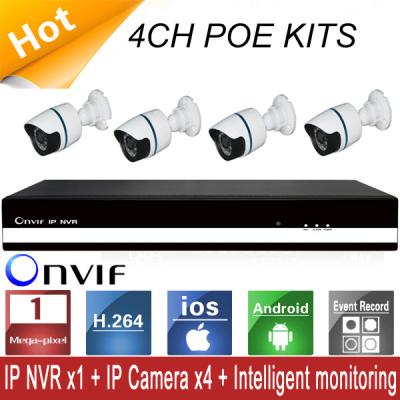 Cina Lente del sistema 4mm delle videocamere di sicurezza di sorveglianza della casa del corredo di IR HD POE NVR in vendita