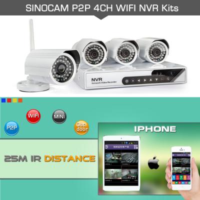 Cina 4CH 720P/il ftp del corredo del sistema NVR della macchina fotografica del IP nuvola di 960P WIFI si caricano in vendita