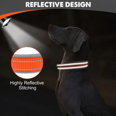 China Adjustable Nylon Neoprene Padded Dog Collars Reflective Soft Design Comfortable Durable à venda