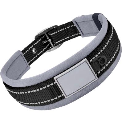 China Adjustable Nylon Neoprene Padded Dog Collars Reflective Soft Design Comfortable Durable à venda