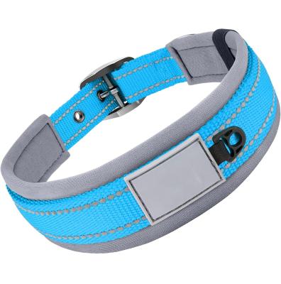 China Adjustable Nylon Neoprene Padded Dog Collars Reflective Soft Design Comfortable Durable à venda
