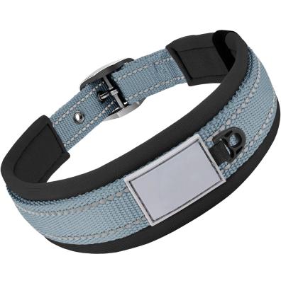 China Adjustable Nylon Neoprene Padded Dog Collars Reflective Soft Design Comfortable Durable à venda