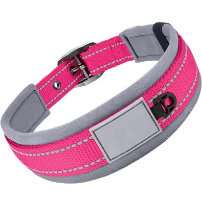 China Adjustable Nylon Neoprene Padded Dog Collars Reflective Soft Design Comfortable Durable à venda
