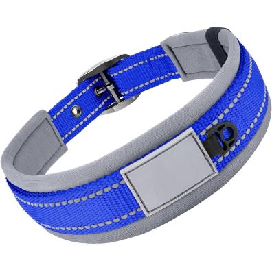 China Adjustable Nylon Neoprene Padded Dog Collars Reflective Soft Design Comfortable Durable à venda