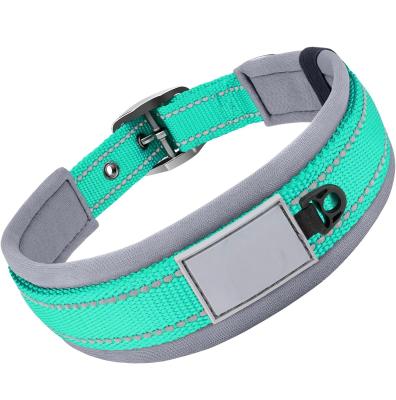 China Adjustable Nylon Neoprene Padded Dog Collars Reflective Soft Design Comfortable Durable à venda