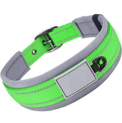 China Adjustable Nylon Neoprene Padded Dog Collars Reflective Soft Design Comfortable Durable à venda