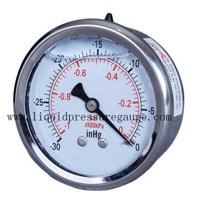Κίνα το υγρό 63mm γέμισε τους μετρητές πίεσης που η 1/4 NPT πλάτη τοποθετεί με την περίπτωση ανοξείδωτου προς πώληση
