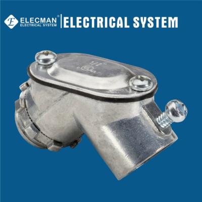 中国 1/2 インチ亜鉛ダイカスト EMT パイプ ボックス 90 度プル エルボ UL リステッド 販売のため