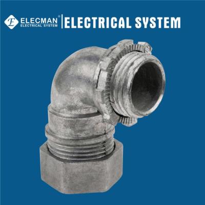 Cina Un angolo 1/2 di 90 gradi in zinco muore tipo di compressione della colata EMT To Box Connectors in vendita