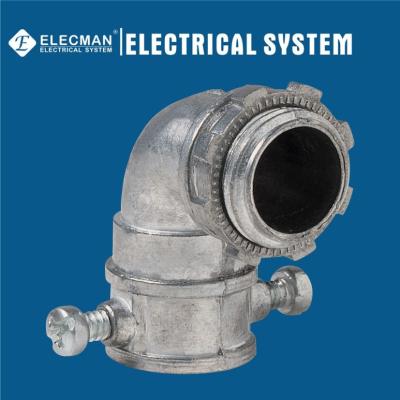 Cina Zinchi EMT Conduit To Box connettori EMT Fittings della vite di fissaggio da 90 gradi in vendita