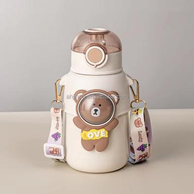 Chine Coupe thermos pour enfants en acier inoxydable à double paroi rose/bleu/cyan/violet avec couvercle en paille à vendre