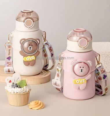Chine Coupe thermos pour enfants en acier inoxydable à double paroi rose/bleu/cyan/violet avec couvercle en paille à vendre