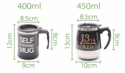Chine 1 tasse double isolée auto-agitant tasse électrique paresseuse mélange automatique en acier inoxydable tasse de café de voyage à vendre