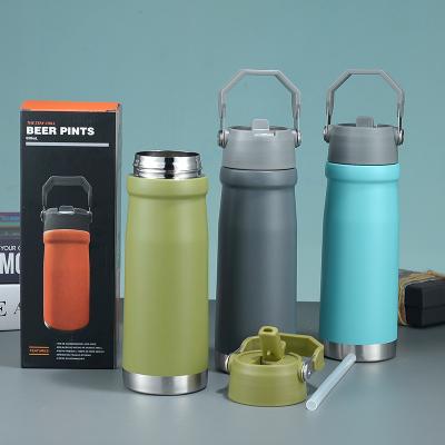Chine 304 en acier inoxydable à double paroi de sublimation Logo bouteille boissons avec poignée Pour les voyages d'affaires de l'eau à vendre