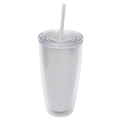 Κίνα Κατευθείαν Πίσιμο Διπλό τοίχωμα 750ml μπουκάλι νερού με κάλυμμα και άχυρο Καφέ Tumbler Cups προς πώληση