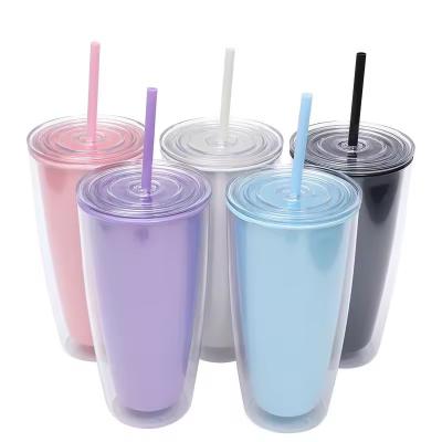 Κίνα Προσαρμοσμένο λογότυπο 24oz Διπλό τοίχωμα Διαφανές πλαστικό Tumbler για ενήλικες Καμία θερμική μόνωση προς πώληση