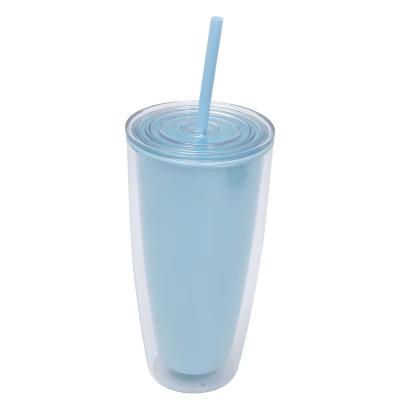 Κίνα Προσαρμοσμένο λογότυπο 24oz Διπλό τοίχωμα Διαφανές πλαστικό Tumbler για ενήλικες Καμία θερμική μόνωση προς πώληση