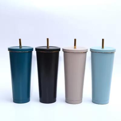 Chine Coupe à paille en acier inoxydable 304 chaud Coupe à café sous vide de grande capacité avec couleur personnalisée à vendre
