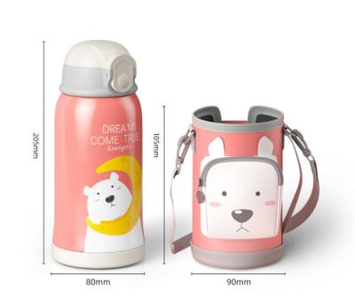 Chine Bouteilles à vide Thermoses chaudes dessin animé en acier inoxydable pour enfants Bouteille d'eau à 3 couvercles à vendre