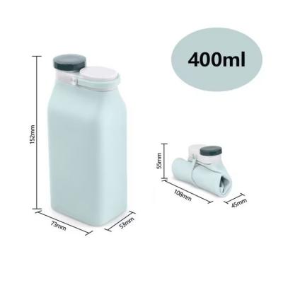 중국 접이식 400ml/600ml 실리콘 물병 야외 여행 및 활동에서 필수품 판매용