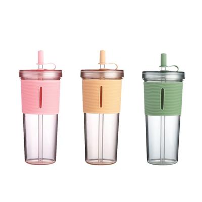 중국 야외 캠프 맞춤 로고 듀얼 벽 우유 차 빨래 컵 700ml 실리콘 장갑 판매용