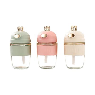 중국 420ml 유리 물컵과 빨대 커피 머그 야외 활동 등산 친환경 판매용