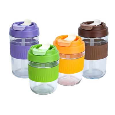 중국 400ml/550ml 다기능 유리 용품 누출 방지 귀여운 유리 커피 컵 판매용