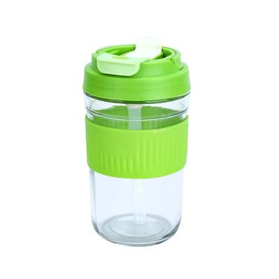 중국 400ml/550ml 다기능 유리 용품 누출 방지 귀여운 유리 커피 컵 판매용