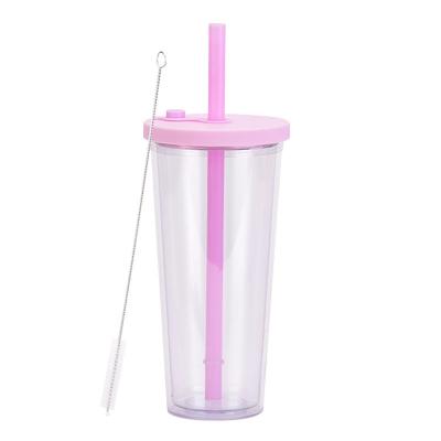 중국 Back to School Occasion 단열형 이중벽 디자인 24oz 플라스틱 컵 판매용