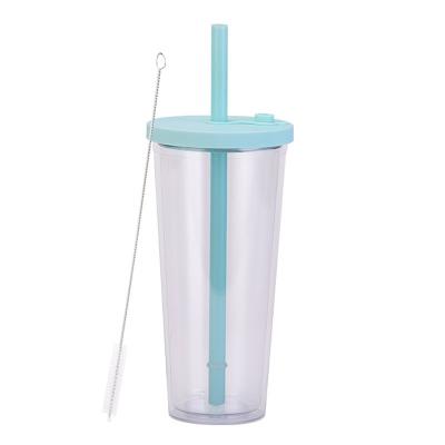 중국 Back to School Occasion 단열형 이중벽 디자인 24oz 플라스틱 컵 판매용