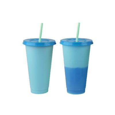 Κίνα Αδιαβρωτικά 16oz 24oz BPA ελεύθερα πλαστικά φλιτζάνια καφέ φιάλες κρύου νερού με κάλυμμα και άχυρο προς πώληση