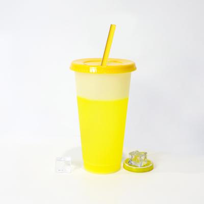 Κίνα Αδιαβρωτικά 16oz 24oz BPA ελεύθερα πλαστικά φλιτζάνια καφέ φιάλες κρύου νερού με κάλυμμα και άχυρο προς πώληση