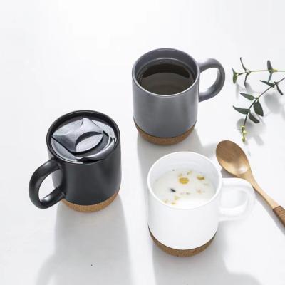 중국 음료용품 종류 MUGS 목재 바닥과 함께 수플리메이션 창의적인 대나무 목재 세라믹 커피 머그 판매용