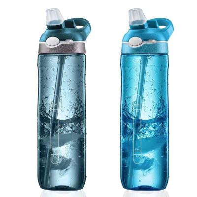 Chine Bouteille d'eau de 750 ml pour voyages sportifs en plein air avec marqueur d'heure et silicone alimentaire Tritan à vendre