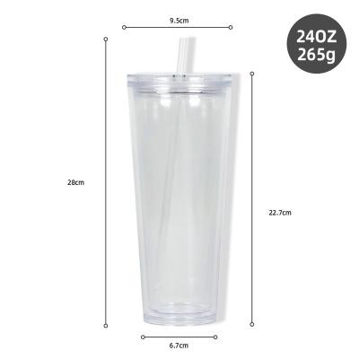 Κίνα 24oz Ακρυλικό διπλό τοίχωμα κρύο tumbler εξατομικευμένο χρώμα πλαστικό φλιτζάνι PP για τις προμήθειες του κόμματος προς πώληση