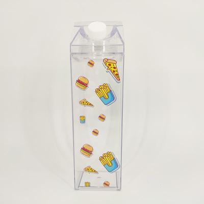 중국 현대 17oz 500ml 식품 등급 플라스틱 야외 맑은 우유 사각형 카튼 물병 판매용
