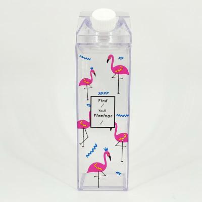중국 현대 17oz 500ml 식품 등급 플라스틱 야외 맑은 우유 사각형 카튼 물병 판매용
