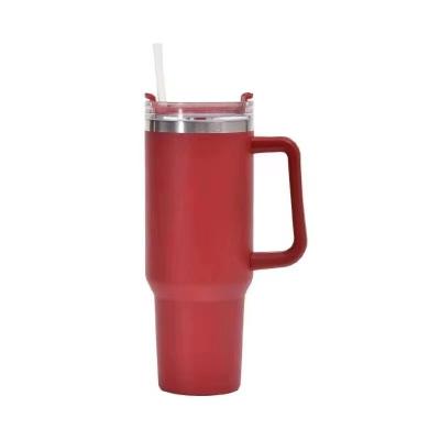 Chine Coupe de sport en acier inoxydable de grande capacité, tasses colorées avec paille et poignée. à vendre