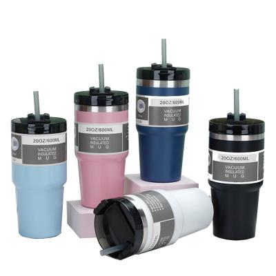 Chine 20 oz/30 oz tasse en acier inoxydable mode Portable Voyage Sport Bouteille d'eau avec paille Direct à vendre