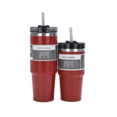 Chine 20 oz/30 oz tasse en acier inoxydable mode Portable Voyage Sport Bouteille d'eau avec paille Direct à vendre