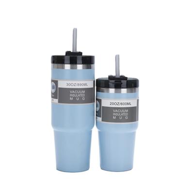 Chine 20 oz/30 oz tasse en acier inoxydable mode Portable Voyage Sport Bouteille d'eau avec paille Direct à vendre