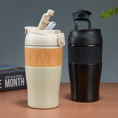 중국 500ML 가루와 함께 휴대용 스테인레스 스틸 커피 머그 누출 방지 여행 머그 단열 판매용