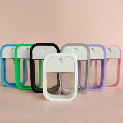 China Cell Phone square Shape Pocket Credit Card Fine Mist Refillable Spray Bottle with Keychain Lanyard for Perfume/Hand Sanitizer for sale