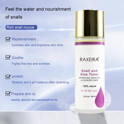 Chine Aloès naturel d'escargot de marque de distributeur nourrissant hydratant le toner de visage de peau à vendre
