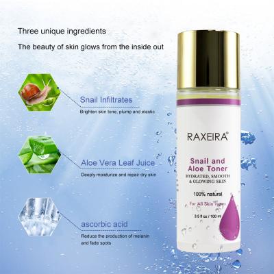 Chine Aloès naturel d'escargot de marque de distributeur nourrissant hydratant le toner de visage de peau à vendre