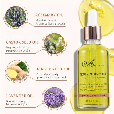 Chine Huile de cheveux nourrissante naturelle de Ginger Root Lavender Massage Moisturizing de graines de ricin de Rosmary de marque de distributeur à vendre