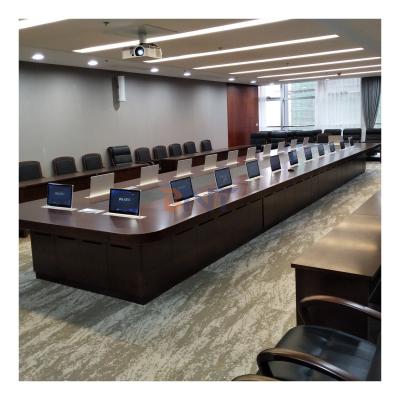 China 17.3 Inch LCD Screen Pop-up Monitor Lift Paperless Audio Conference System with Flip-up Feature for Presentation Meeting Rooms for sale