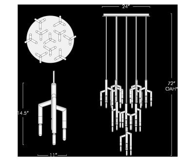 China RAMEAU Modern 10-Light Circular Chandelier with Adjustable Height and Warm White Light for sale